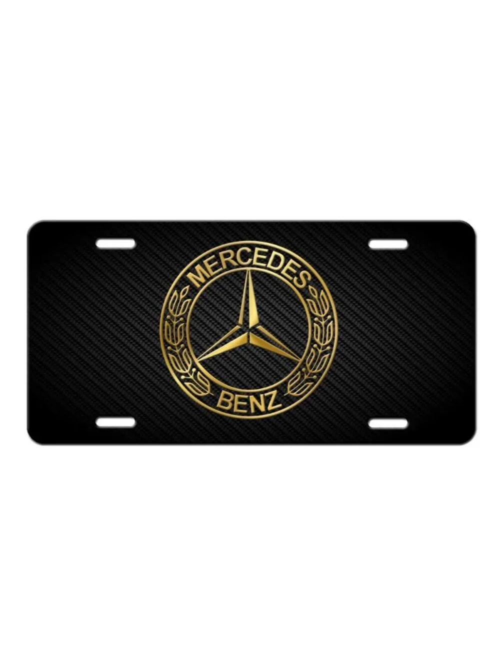Accents | Vintage Retro Look Mercedesbenz Gold Emblem On Black Aluminum ...